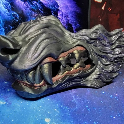Samurai Wolf Mask Samurai Mask Oni Mask Mempo Cosplay - Etsy