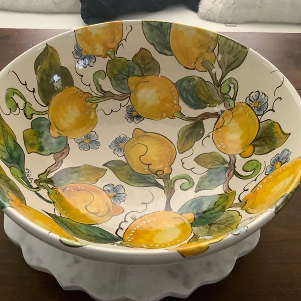 Italian Ceramic -pasta Bowls Sets for 4 Lemon / Orange - Hand Painted ...