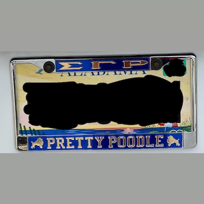 DST Delta Sigma Theta Script License Plate Silver Background Red ...