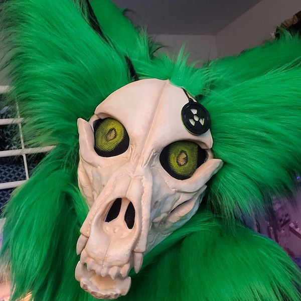 Therian Wolf Mask | Realistic Half Face Cosplay Mask | Faux Fur Wolf ...