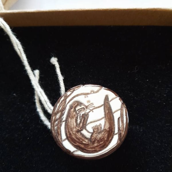 Handmade Ceramic Beach Scene Pendant - Etsy