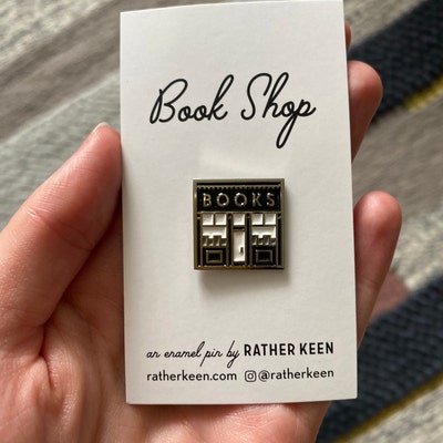 Book Shop Enamel Pin Books Pin Gift for Book Lovers Literary Jewelry ...