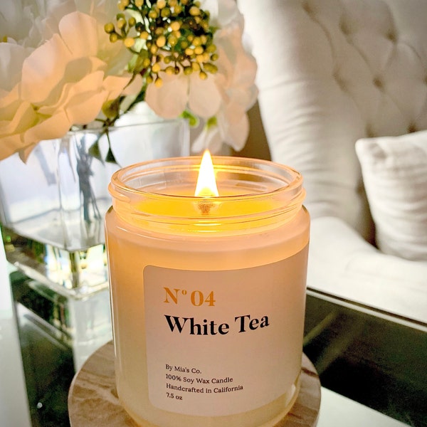 N04 White Tea Candle | Handmade Soy Candles | Dining Room Decor ...