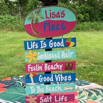 Handmade Wood Caribbean Paradise Jamaica Directional Arrow Custom ...