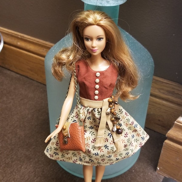 11.5"-12" Fashion Doll Dress, 1/6 Fashion Doll Dress, Handmade Fashion ...