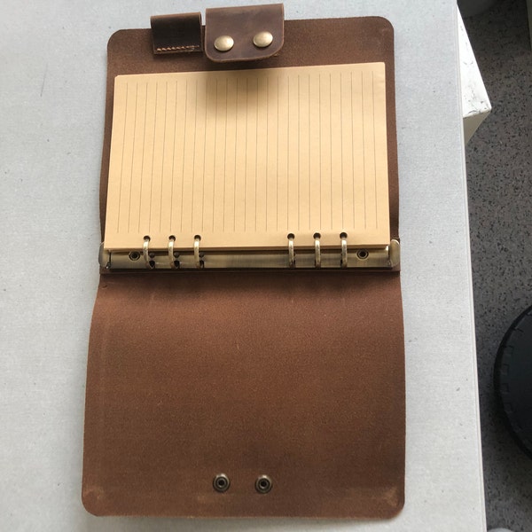 Vintage Retro A5 Leather Ring Binder Notebook Cover / Personalized ...