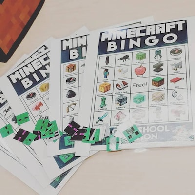 DIGITAL DOWNLOAD Pixel Mining Game 32 Bingo Cards Includes Calling Card ...