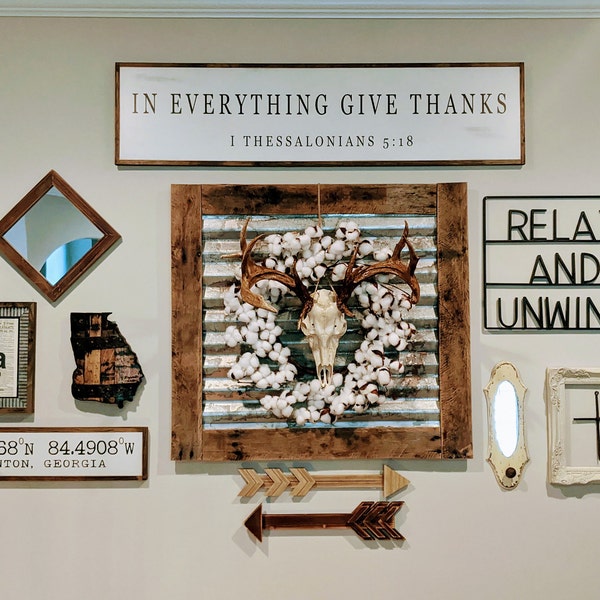 IN EVERYTHING Give Thanks - Framed Wood Sign | Wood Signs | Painted ...