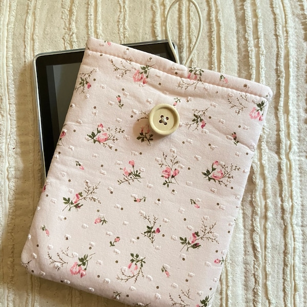 Flowers Kindle Sleeve, Pink Rose Kindle Pouch, Padded Kindle Cover ...