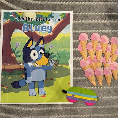 Pin the Tail on Bluey, Pin the Tail Game, Bluey Party, Bluey Party ...