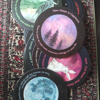 Moon Timing Oracle Deck. Round Moonology Oracle Cards - Etsy