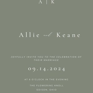 Intimate Wedding Invitation Template, Modern Intimate Ceremony Invite ...