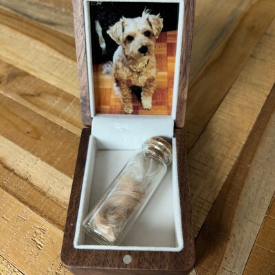 Custom Wooden Pet Hair Memorial Box,personalised Pet Fur Keepsake,dog ...