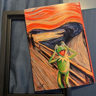 Mona Lisa Kermit the Frog Muppets Fine Art Canvas Wrap - Etsy