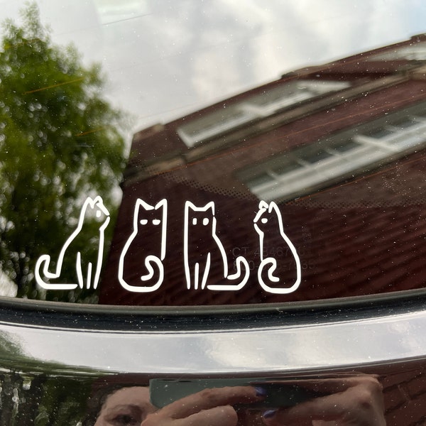A Vinyl Decal With Some Very Small Cats, Cat Lover, Car Decal ...