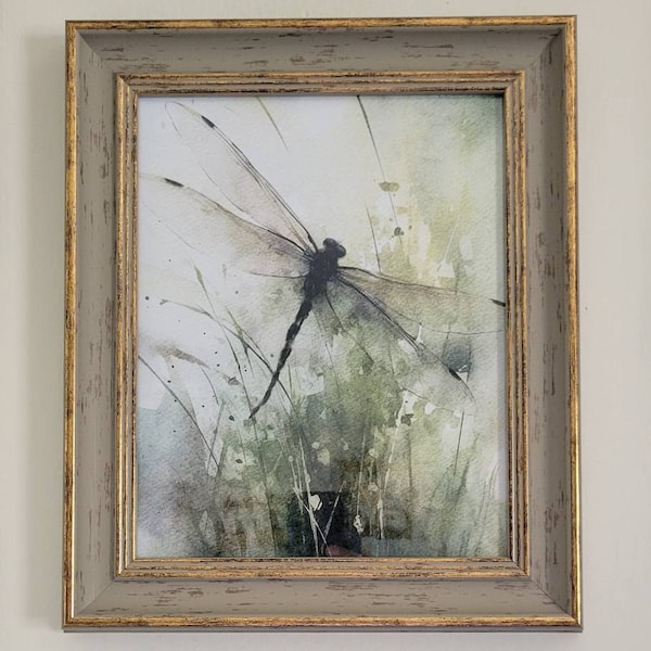 Dragonfly Painting Botanical Watercolor Insect Artwork Dragonfly Art ...