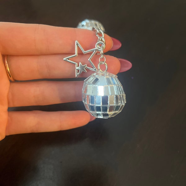 Double Star Disco Keychain L Star Silver Disco Key Accessories L Silver ...