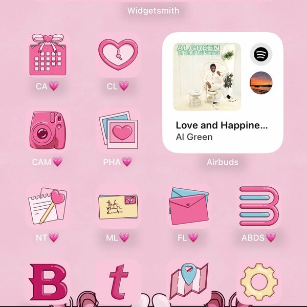 Cute Pink App Theme: Girlie Aesthetic Icon Pack for Ios & Android - Etsy