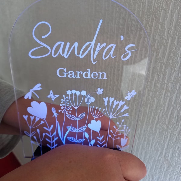 Personalised Name Garden Solar Light LED Colour Changing Sign - Etsy UK