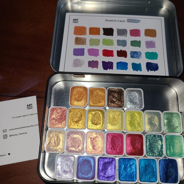 Shimmer Watercolor Set for Artist Dot Card Chrome Watercolor Trial Pack ...