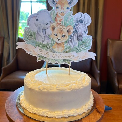 Safari Baby Shower Cake Topper, Safari Animals Centerpiece, Jungle Baby ...