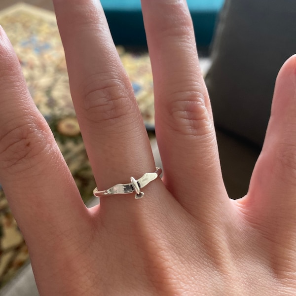 Bird Ring, Sterling Silver, Seagull, Stacking Ring, Nature Inspired ...