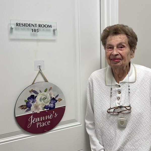 Custom Door Sign Assisted Living Sign Floral Personalized Apartment ...
