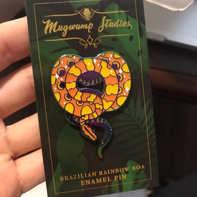 Snake Enamel Pin Brazilian Rainbow Boa Pin, Rainbow Metal Pin, Reptile ...