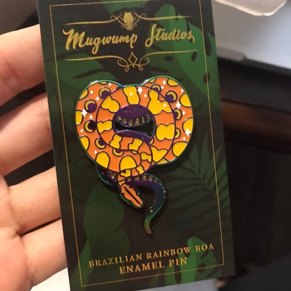 Snake Enamel Pin - Brazilian Rainbow Boa Pin, Rainbow Metal Pin ...