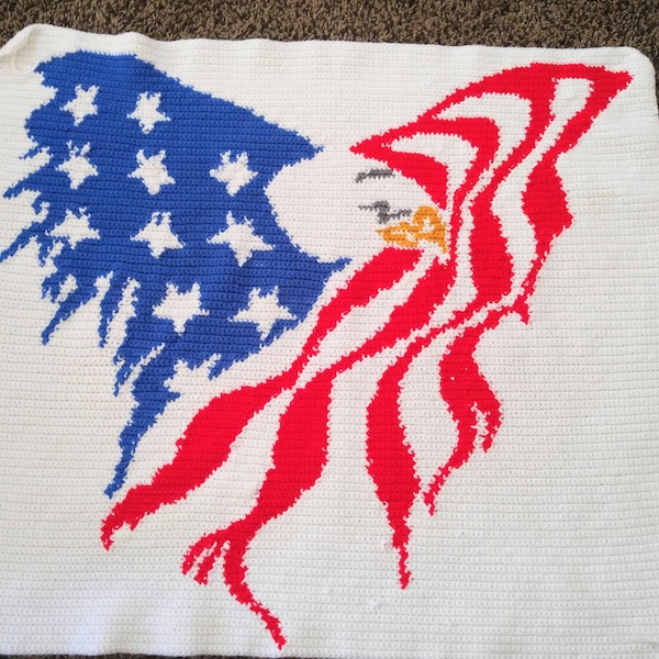 Patriotic Eagle Graph PATTERN ONLY With Written Instruction - Etsy