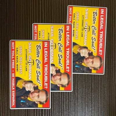 Better Call Saul Business Card Stickers, in Legal Trouble - Etsy