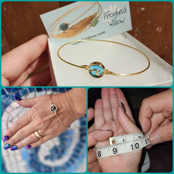 Sea Wave Bracelet, Blue Bangle, Ocean Wave Jewelry Ocean Gift Beach ...