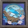 Bird SVG Shadow Box Template, Flowers Birds and Moon 3D SVG Shadowbox ...
