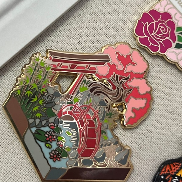 Enamel Pin - Isometric Japanese Zen Garden Hard Enamel Pin - Etsy