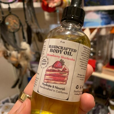 Handcrafted Strawberry Shortcake Body Multi-use Oil for Body Care ...
