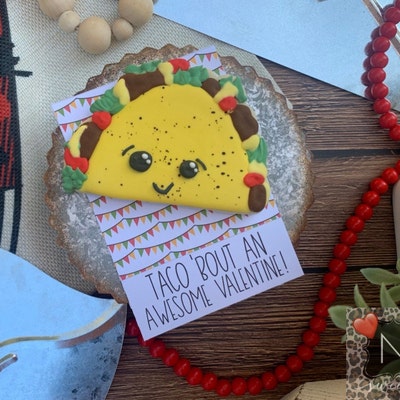 Printable Mini Cookie Card 3.5 X 5 Valentine's Day Card Taco Bout an ...