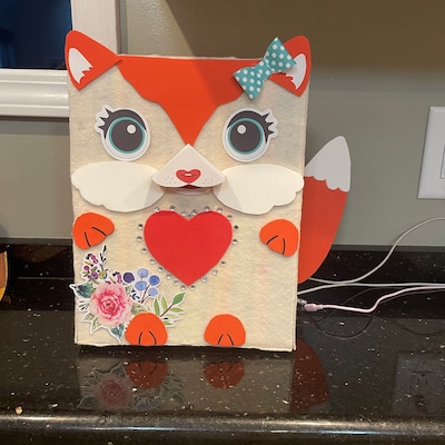 Fox Valentine Box Printable Decor Kit 3D Nose, Eye Options, 3D Bow ...