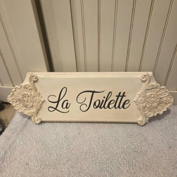 La Toilette Sign, French Country Bathroom Sign, Farmhouse Sign ...