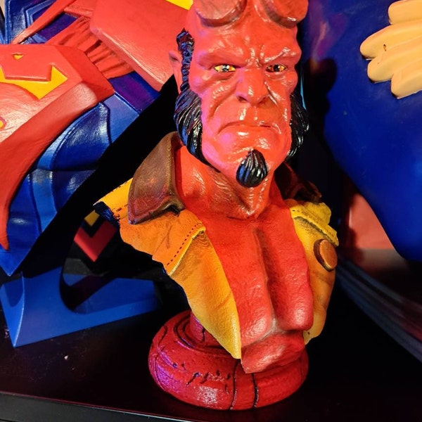 3D Printed Hellboy Bust With Stand - Etsy