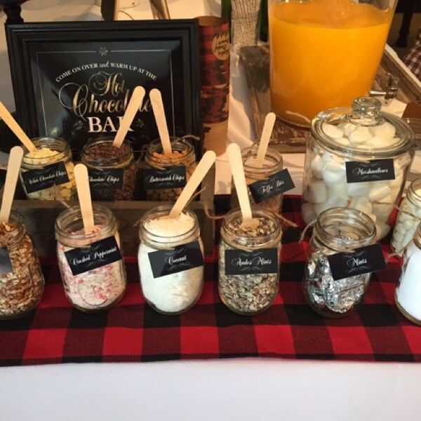 Instant Download Winter Hot Chocolate Bar Kit, Printable Gold Black Hot ...