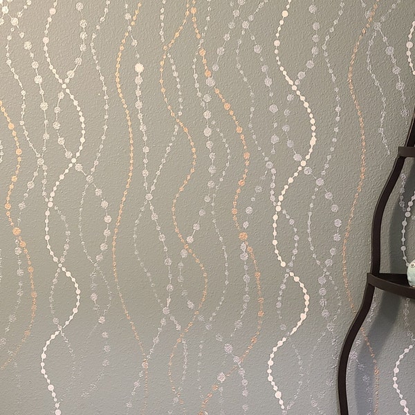 Pearls Wall Stencil - LARGE WALL STENCILS Instead of Wallpaper - Easy ...