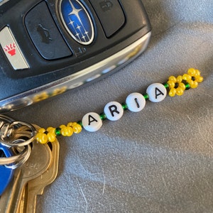 Custom/personalized Name Flower Chain Keychain/key Ring - Etsy