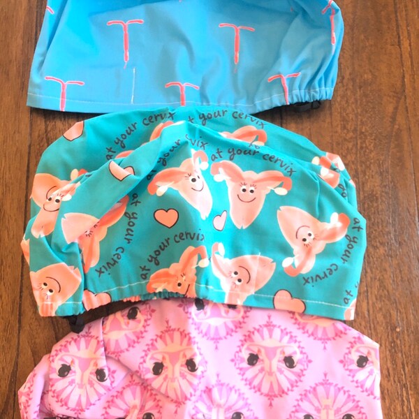 Cervix Uterus PICK Style Surgical SCRUB Hat Theatre Cap GYN Anatomy ...