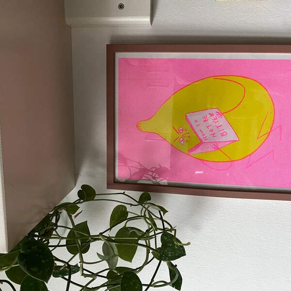 Bitter Lemon 2bmcr SUMMER NEON EDITION Cute Fruit Neon Pink Dotty A4 Risograph Print - Etsy