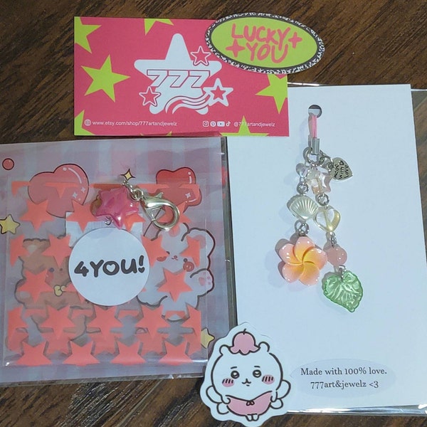 Tropical 2000s Summer Hibiscus Phone Charms, Cute Beach Themed Unique ...