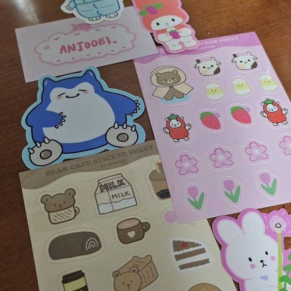 Kawaii Character Glossy Sticker Sheet and Vinyl Stickers- Cute ...