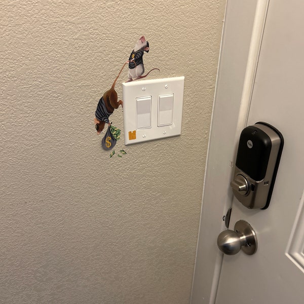 The Mice Burglars - Mice Light Switch - Mouse Light Switch Decal ...