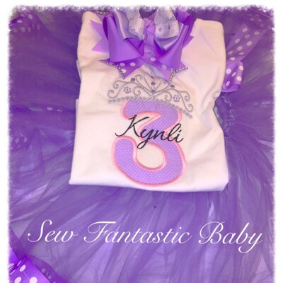 Princess Crown Birthday Number 3 Machine Embroidery Applique Design 4 ...