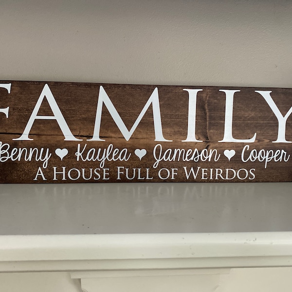 Blended Family Wood Sign | Family Wall Decor | Family Sign With Names ...