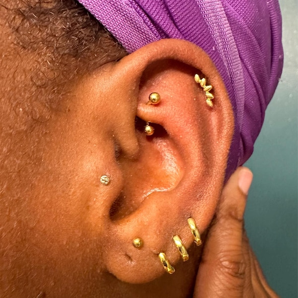 16g Forward Helix Earring, Tragus, Cartilage, Earring, AB Flat Stone ...